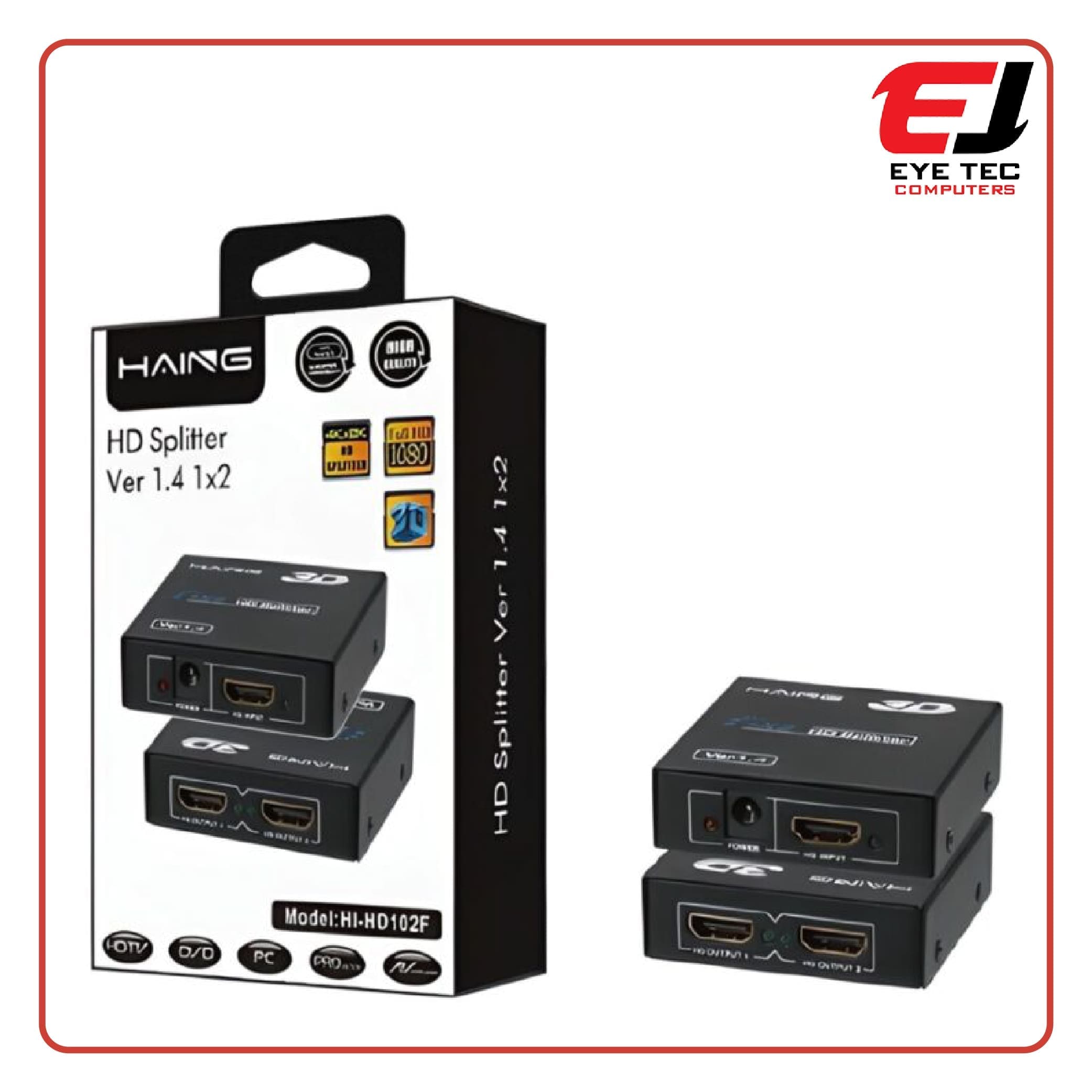 HAING HDMI Splitter 2Port 2K 4K | EYE TEC Computers