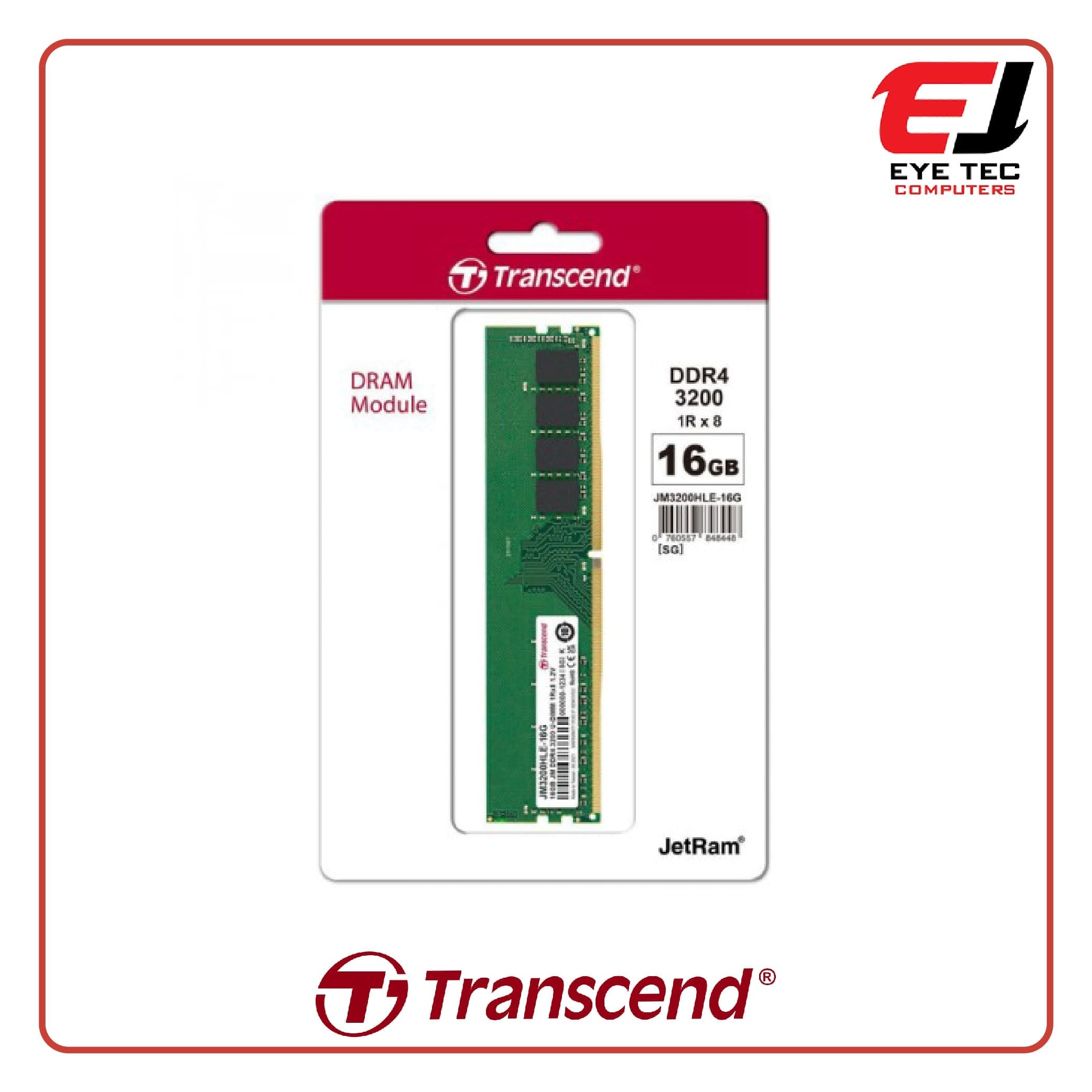 Transcend 16GB DDR4 3200MHz DIMM RAM | EYE TEC Computers