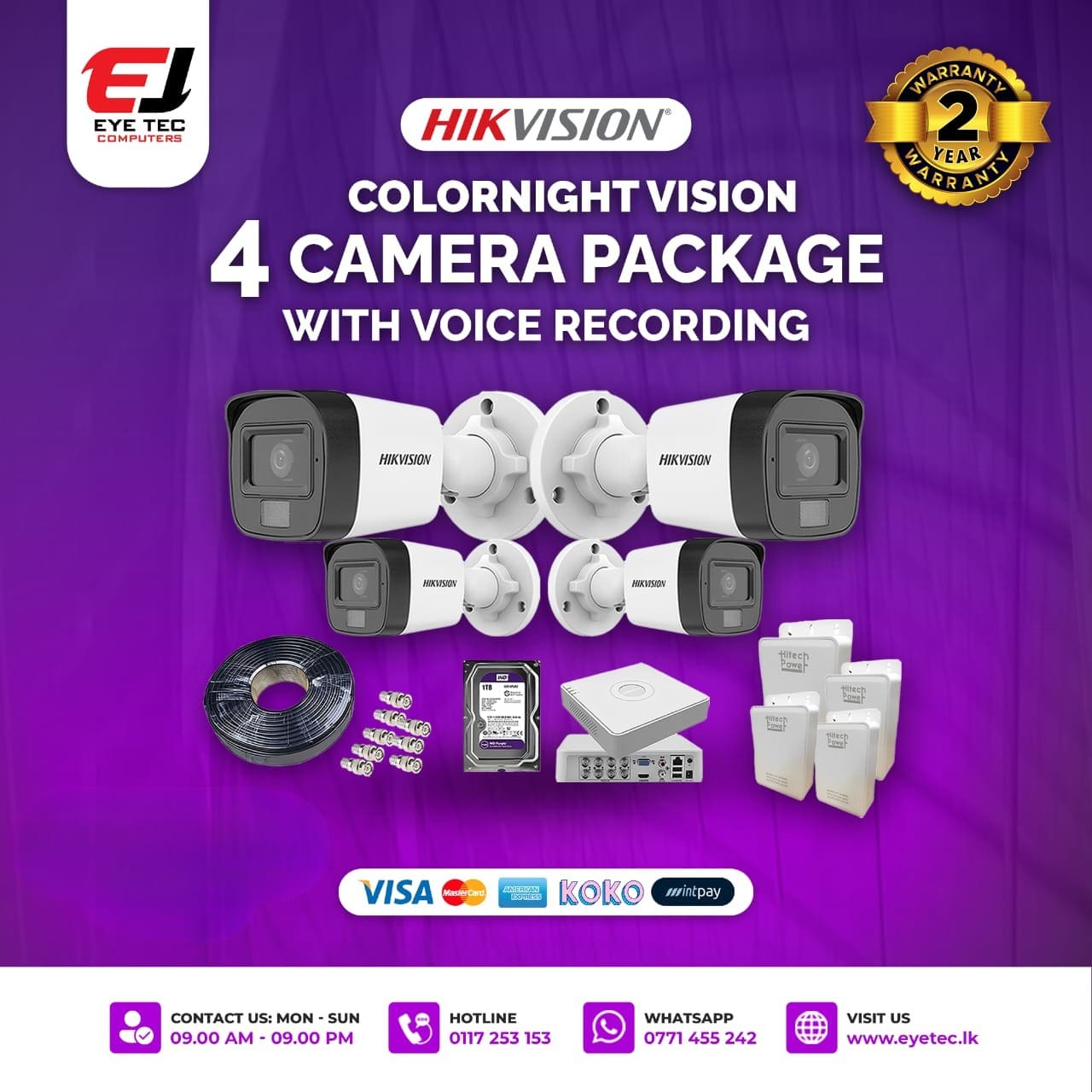Hikvision Color Night Vision Audio Camera X 04 Package | EYE TEC Computers